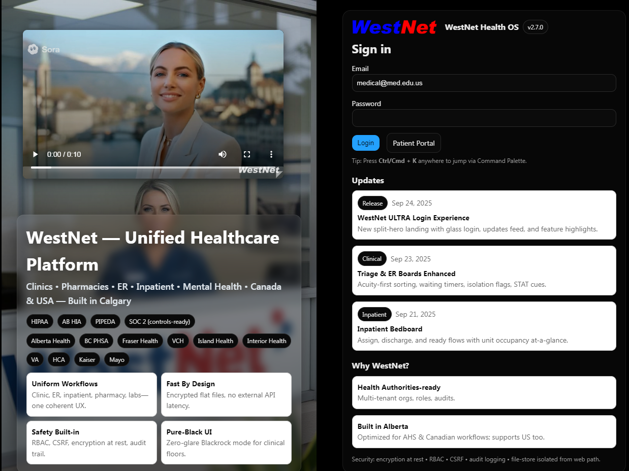 Welcome • WestNet Health OS